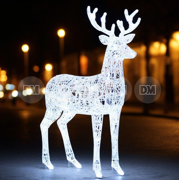 Светодиодный уличный олень, ажурный 1,5 м (холодно белый) купить в ...